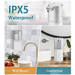 Cheftick Soap Dispenser, Automatic Foaming Soap Dispenser with 4 Adjustable Volume Control, Touchless Rechargeable Hands Free Auto Soap Dispenser for Kitchen, Bathroom, Hotel, Restaurant,13.5oz/ 400ml