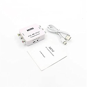 SAIZHUO PAL to NTSC Converter, Mini 1080P PAL NTSC Mutual Conversion PAL to NTSC/NTSC to PAL Converter, for TV, DVD Player/Recorders, VCR, etc