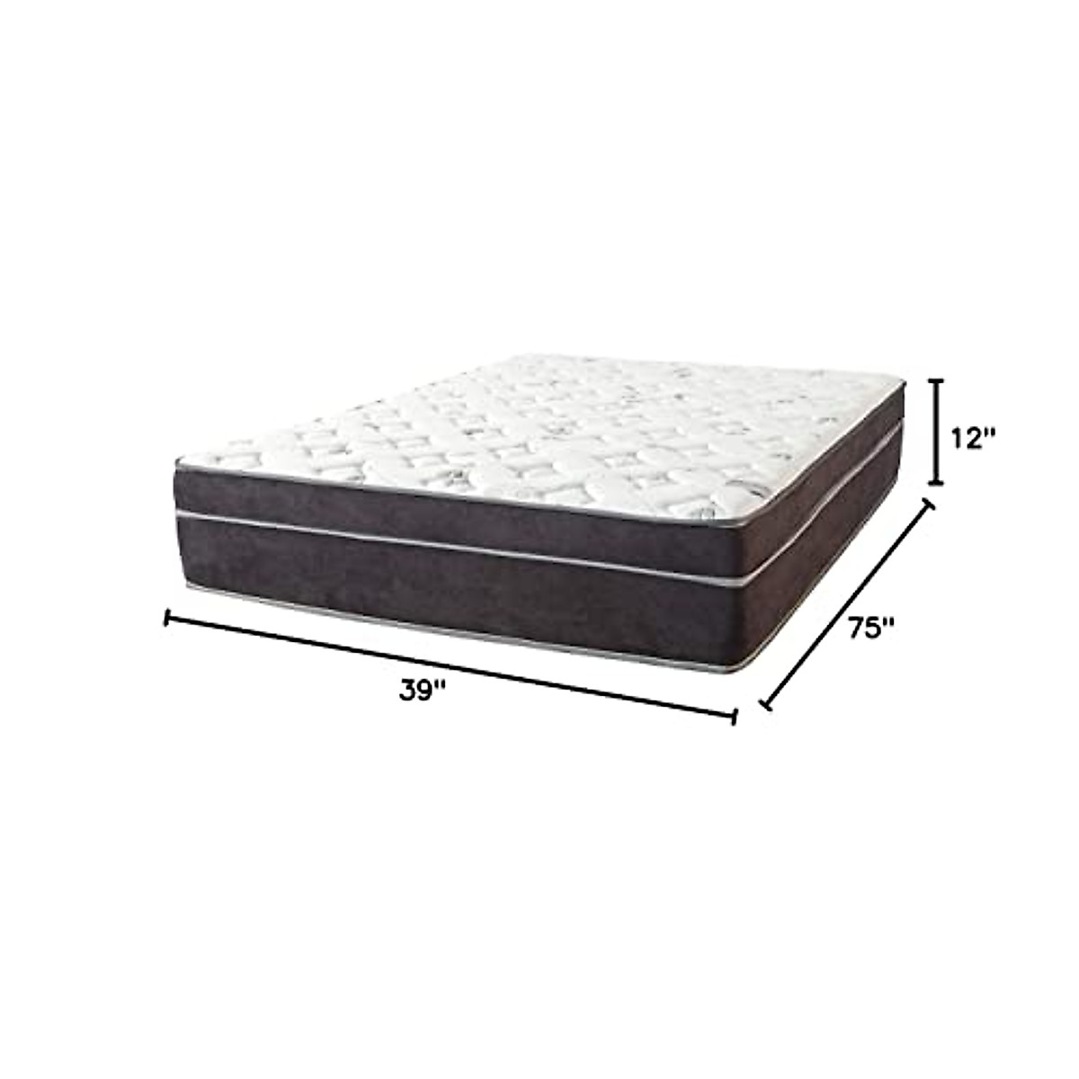 Treaton, 12-Inch Euro Top Firm Foam Encased Mattress/Orthopedic Support for A Restful Night, Twin
