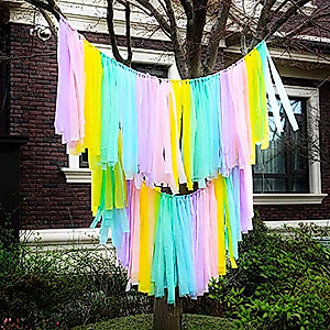 Melody Fantasy Ice Cream Party 200pcs Plastic Strips Streamer Backdrop Pastel Streamer Fringe Curtain Rainbow Backdrop Streamers for Girls Birthday Candyland Party Background Pastel Party Decorations