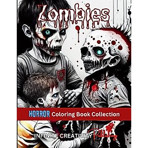Zombies Edition Horror Coloring Book Collection: Zombies is a high quality great as a gift or for yourself, perfect for all ages from adults, teens, and kids.