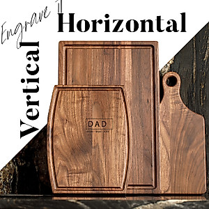 Personalized Walnut Cutting Board with Coasters, Mineral Oil and Gift Wrap Available - Customize Your Own Chopping Board by Choosing Design, Engraving Style and Text - Made in USA