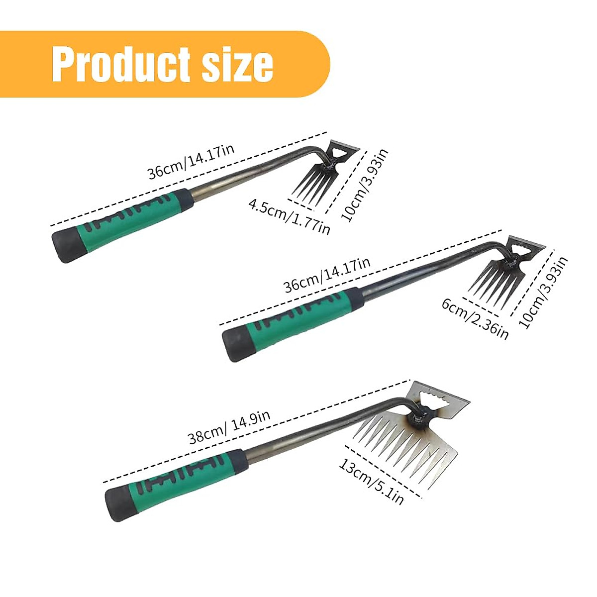 XieJY Gardening Hand Weeder Tools, 2025 New Weeding Artifact Uprooting Weeding Tool Manganese Steel Weed Puller, Dual Purpose Weeder Manual Weed Tool for Lawn and Garden (5 Tines)