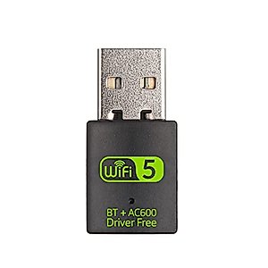 USB WiFi Bluetooth Adapter, 600Mbps Dual Band 2.4/5GHz Wireless Network Card, USB WiFi Dongle for PC/Laptop/Desktop, Support Windows XP/7/8.1/10