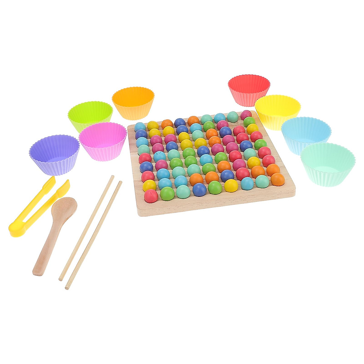 balacoo Bead Elimination Board Game for Adult Rainbow Ball Toy Wooden Toy