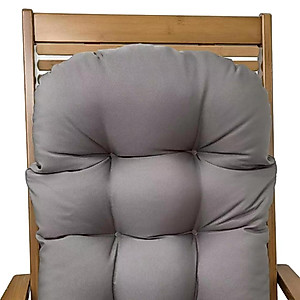 SHENJIA Patio Adirondack Chair Cushions 43” X 20” Tufted Wicker Chair Cushions Rocking Chair Replacement Cushion W/Fixing Straps, Tatami Floor Seat Pads for Indoor Outdoor Furniture(Color:Blue)