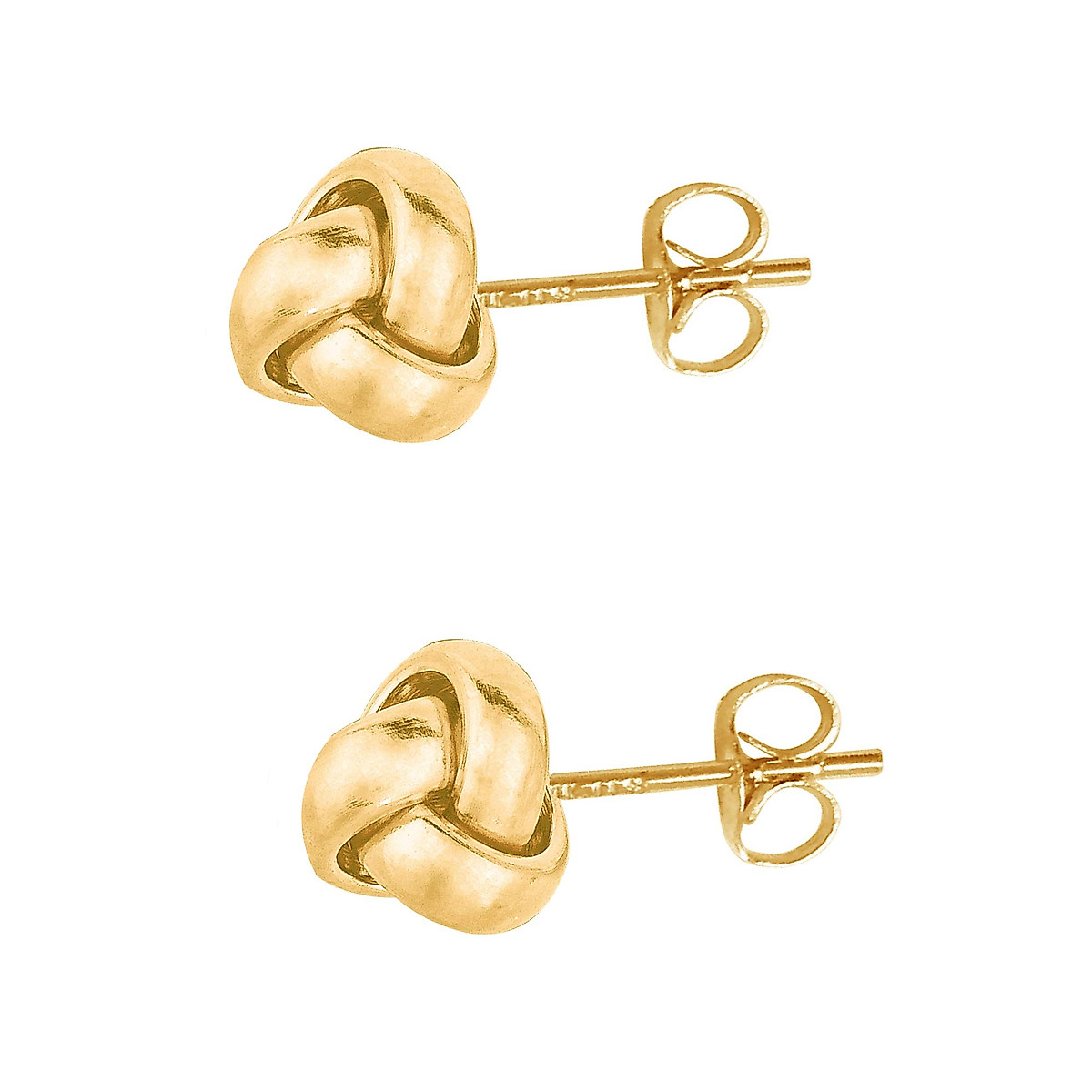 Ritastephens 14k Solid Yellow Gold Love Knot Loveknot Stud Earrings 7 Mm