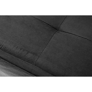 ERYE Modern Cozy Futon Soft Upholstery Loveseat, 2 Seaters Sofa Convertible to Sleeper Couch Bed for Apartment Office Small Space Living Room Furniture Sets Sofabed, Black