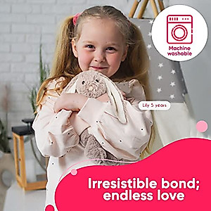 Play Friends Girls Backpacks Ages 4-6 - Medium Size Kids Backpack with Cute Rabbit Plush Toy Great as School Bag, Bookbag, Travel Bag - Birthday Gift for Girls 3 Years Old and Up