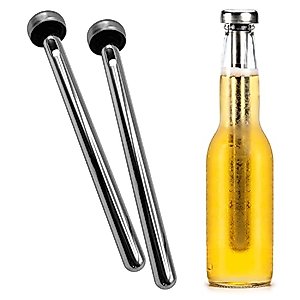 Cork Genius Beer Chiller Sticks, Stainless Steel Beer Bottle Cooler Set, Beer Coolers for Bottles, Beer Gifts and Accessories for Men and Beer Lovers, Pack of 2