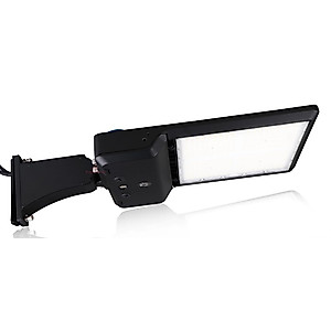 RuggedGrade 300W - Revati II Series LED Parking Lot Light with Photocell - 43,200 Lumen - Color Selectable 3K/4K/5K - Arm Mount - Black