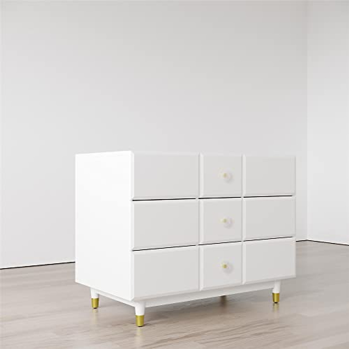 Little Seeds Aviary 3-Drawer Dresser with Gold Hardware, White