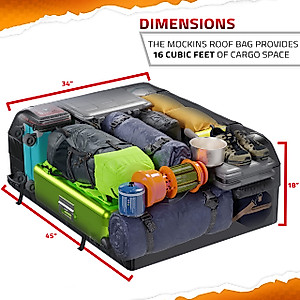 Mockins Anti Rust Roof Cargo Basket |64"x39"x6" Roof Rack Cargo Basket with 16 Cu Ft Waterproof Cargo Bag |250lb Roof Basket Cargo Carrier |Extendable Cargo Roof Rack Basket | Roof Rack Cargo Carrier