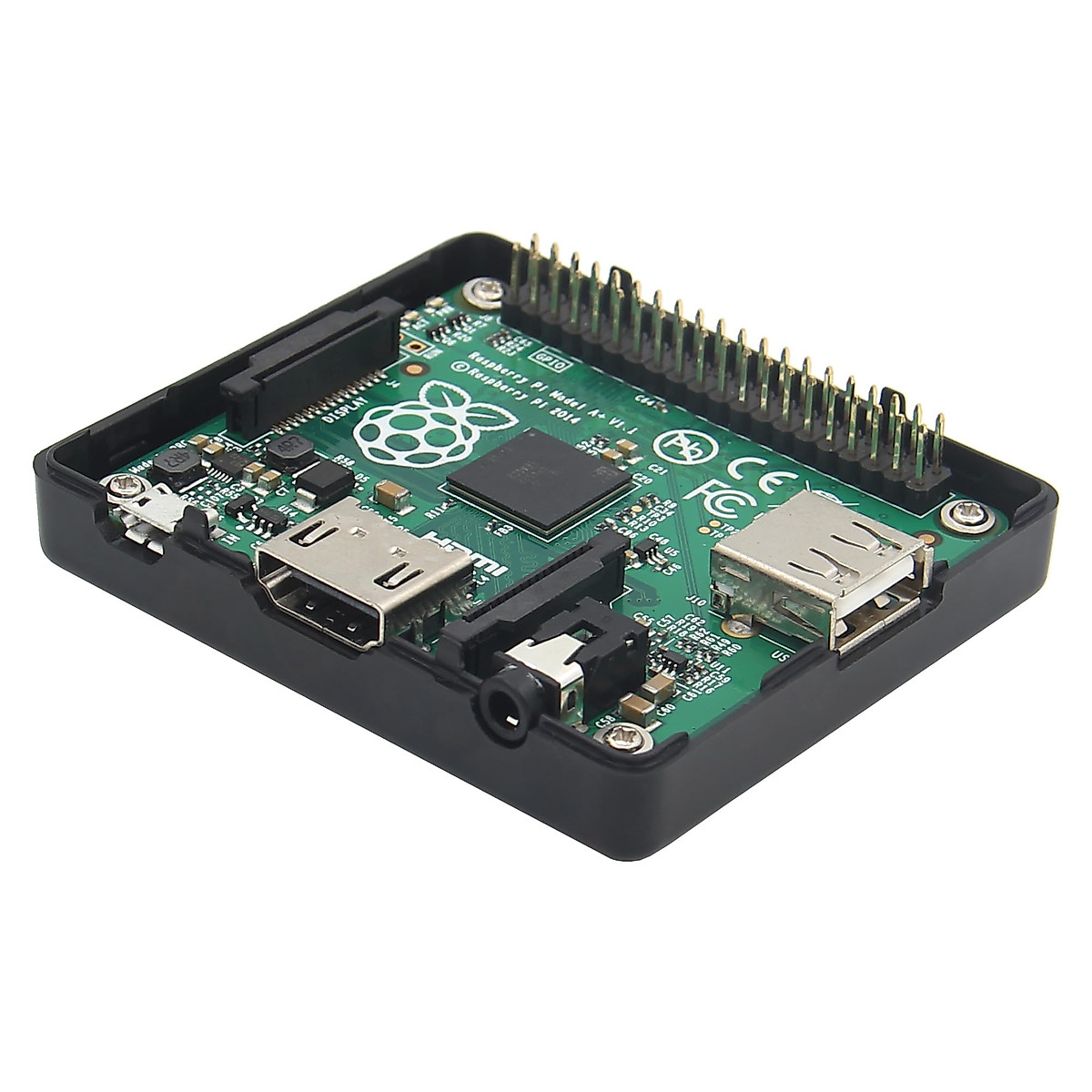 eleUniverse Case for Raspberry Pi 3A+, ABS Case with Cooling Fan Compatible with Raspberry Pi 3 Model A+ Plus/Raspberry Pi 1 Model A+