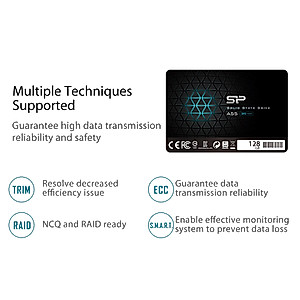 Silicon Power 128GB SSD 3D NAND A55 SLC Cache Performance Boost SATA III 2.5" 7mm (0.28") Internal Solid State Drive (SU128GBSS3A55S25AH)