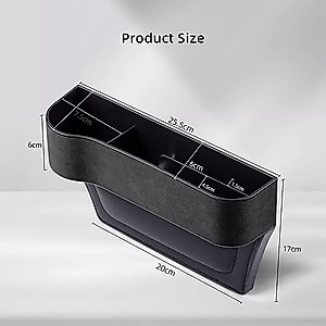 Alfanxi Car Seat Gap Filler Organizer Universal Fit Alcantara Material Gap Storage Box for Driver Side (3ColorD)