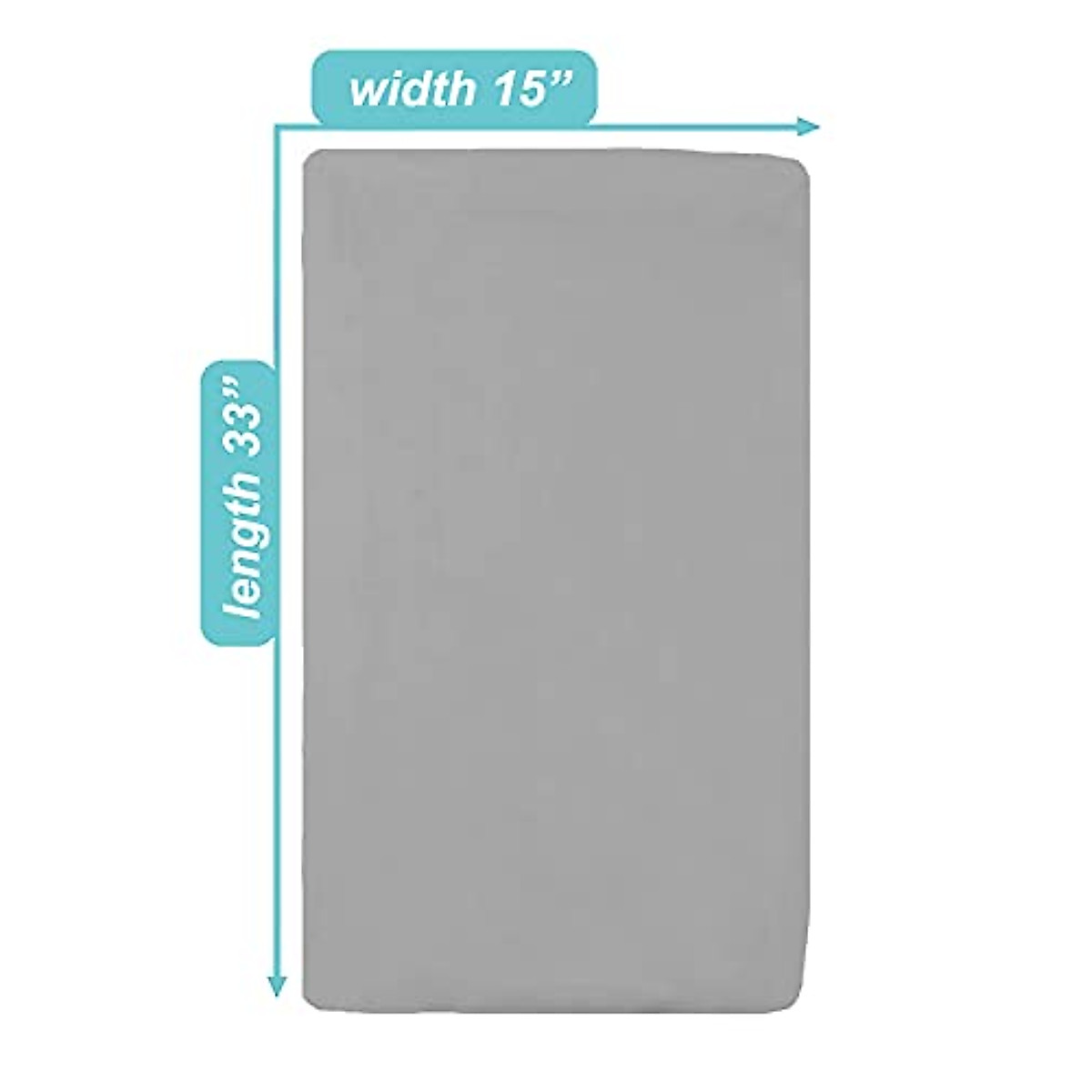 American Baby Company 15" x 33" Fitted Bassinet Sheet, 100% Natural Cotton Jersey Knit, Grey, Soft Breathable, for Boys and Girls(Pack of 1)