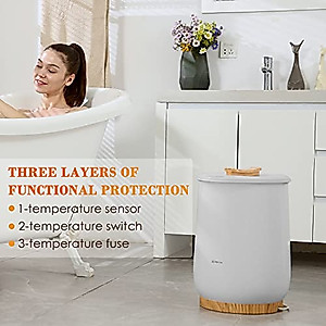 Keenray Bucket Style Towel Warmers, Luxury Bucket Towel Warmer, Large Towel Warmer for Bathroom, Auto Shut Off, Fits Up to Two 40"X70" Oversized Towels, Bathrobes, Blankets, PJ's and More, Grey, CL1
