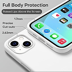 CellEver Ultra Durable Silicone Case for iPhone 13, Military Grade Protection [3 Layers & Double Coated] [Slim Fit] Shockproof Cover with Soft Microfiber Interior (6.1 inch, White)