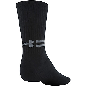 Under Armour Men's Essential Crew Socks, 6-Pairs, Black, Large
