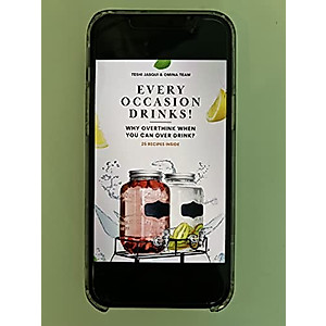 OMINA Pack of 2 Beverage Dispenser with Stand, 1 Gallon Each, Dual Drink Dispensers for Parties with Fruit Infuser, Ice Cylinder and Leakproof Spigot | Screw on Lids | 25 Drink Recipe E-Book