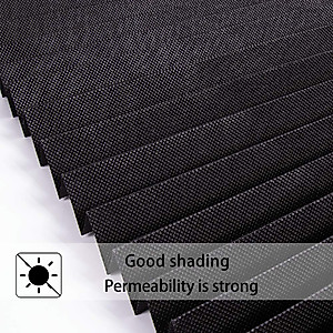 LUCKUP 1 Pack Cordless Blackout Pleated Fabric Shade, Easy to Cut and Install, with 2 Clips (48"x72" - 1 Pack, Black)