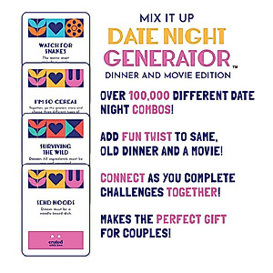 Date Night Ideas Generator Card Game - 100,000 Exciting Dinner Movie Challenges for Couples, Unique Gifts for Bridal Shower, Marriage, Newlywed, Ultimate Date Night for Adventure, Romance, Intimacy
