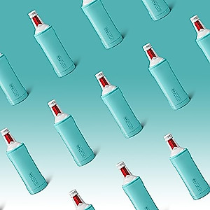 BrüMate Hopsulator Twist Can Cooler Insulated for 16oz slim aluminum bottles | Can Coozie Insulated Stainless Steel Drink Holder for Reclosable Slim Aluminum Beer Bottles (Aqua)