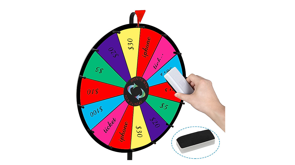 HomGarden 24" Color Prize Wheel with Adjustable Stand - Carnival ...