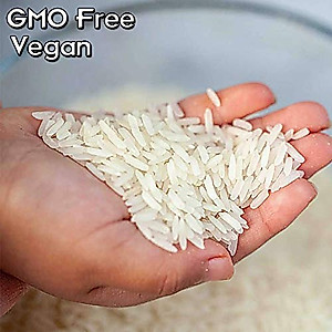 Golden Crown White Organic Jasmine Rice Premium Quality, Naturally Aged Extra Long Aromatic Tasty and Flavorful Gluten-Free Whole Grains From Thai HOM Mali, Non-GMO - 32 oz (2LB)