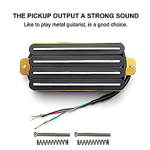 SAPHUE Hot Rail 2-Dual Blade Electric Guitar High Output Track Type Four Coil Humbucker Pickup Black