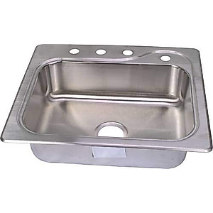 STERLING 11403-4-NA Southhaven 25-inch by 22-inch Top-mount Single Bowl Kitchen Sink Stainless Steel