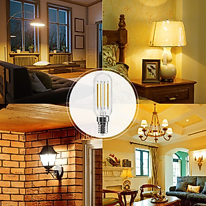 SHINESTAR 8-Pack E12 LED Bulb, 40 Watt Equivalent, 2700K Soft White, Candelabra Base, T6 Edison Light Bulbs, Dimmable