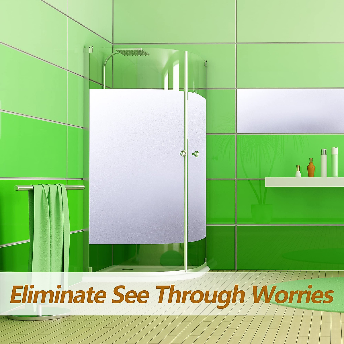 Privacy Window Film, Opaque Vinyl Window Frosting Film, Non Adhesive Window Glass Sticker Static Cling Removable Window Decals Heat Control Easy to Use, Pure Frosted 17.5 x 78.7 Inches