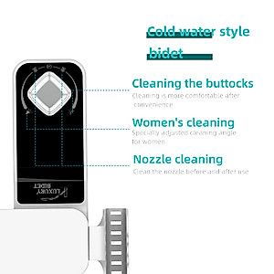 Bidet Toilet, Toilet Bidet, Bidet Toilet Seat, Ultra-Slim Self Cleaning, Dual Nozzle (Frontal & Rear Wash) Fresh Cold Water Pressure Adjustable, Non-Electric Bidet Attachment for Toilet Foldable