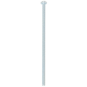 Small Parts 0448MPP Steel Pan Head Machine Screw, Zinc Plated, Meets ASME B18.6.3, #1 Phillips Drive, #4-40 Thread Size, 3" Length, Fully Threaded, Imported (Pack of 25)