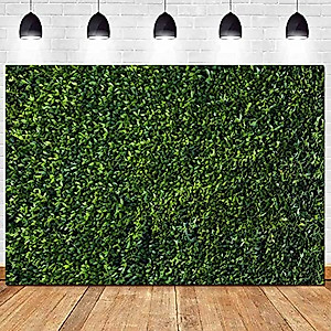 HQM 9x6ft 3D Green Leaves Nature Spring Theme Photo Background Wedding Birthday Party Newborn Baby Shower Photography Backdrops Zoo Decor Banner Dessert Cake Table Decor Booth