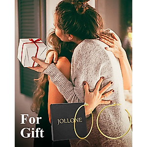 Gold Hoop Earrings for Women 14K Gold Plated Large Gold Hoops Earrings, Hypoallergenic Thin Hoop Earrings for Women with Cubic Zirconia