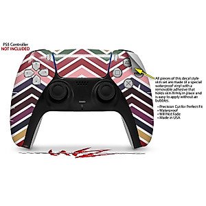 WraptorSkinz Skin Wrap compatible with Sony PS5 DualSense Controller Zig Zag Colors 02 (CONTROLLER NOT INCLUDED)