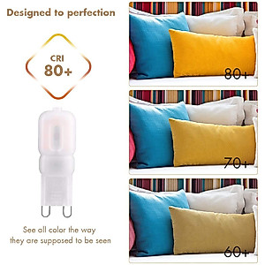 Velouer G9 LED Bulb Dimmable 3W, 25W Halogen Equivalent, 3000K Soft Warm White, 120V No-Flicker, Chandelier Lighting 270LM (10 Pack)