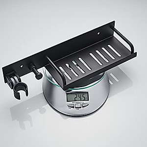 LUYU Three-in-one Adjustable Shower Arm Mount with shelf and hook Bidet Sprayer Arm Mount for Toilet, Handheld Sprayer Arm Mount Dual installation methods -adhesive and drilling