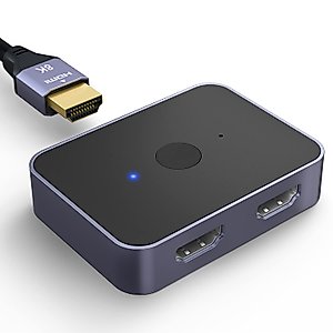 HDMI 2.1 Switch 2 in 1 Out/1 in 2 Out AGFINEST Bi-Directional High Speed 48Gbps HDMI Splitter Support 3D HDR 8K@60Hz 4K@120Hz for HDTV/Monitors/Laptops/PS5/Xbox and etc.(no HDMI Cables)