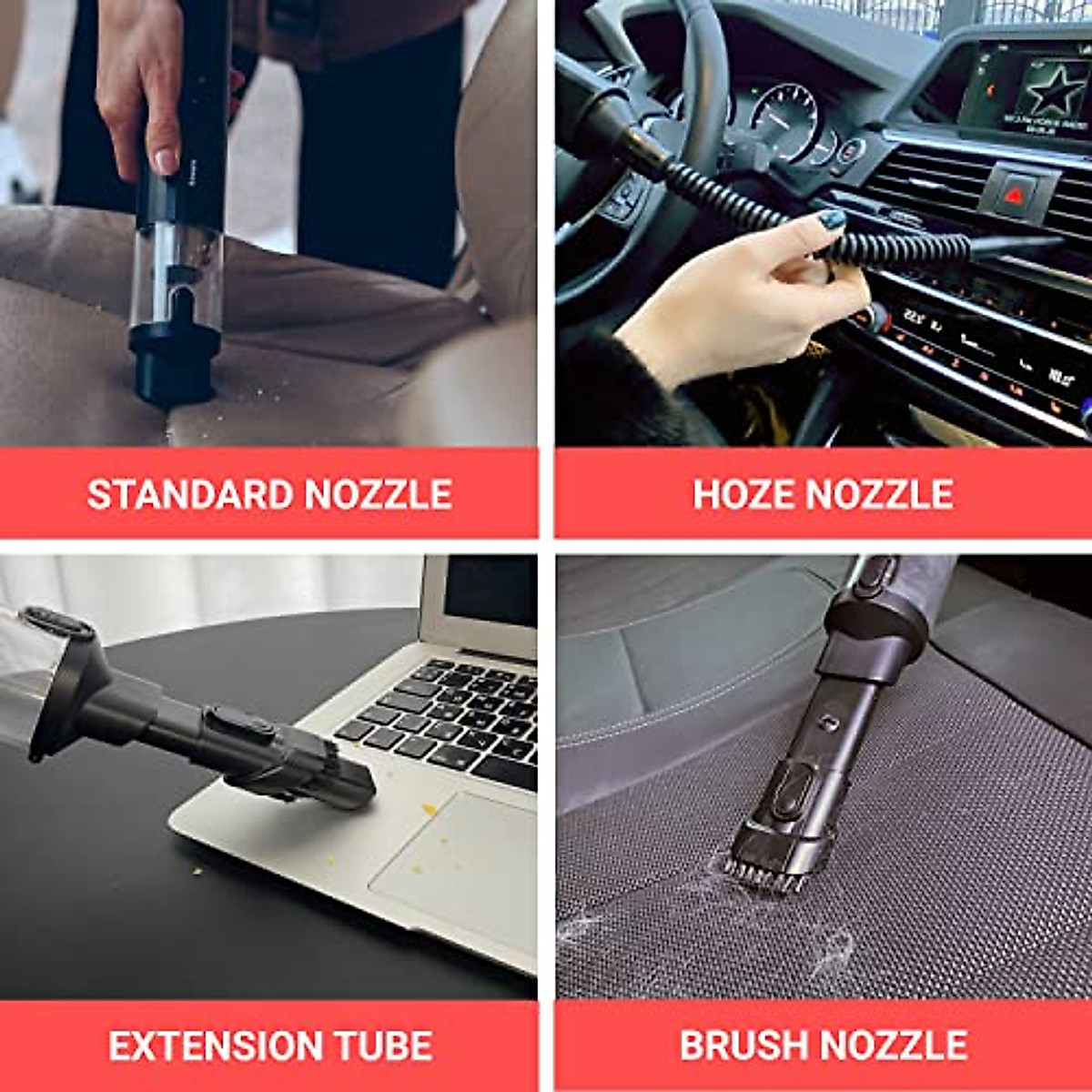 Owleys Cordless Car Vacuum Cleaner - 16000PA Powerful Suction - Rechargeable Vacuum Cleaner for Car - Handheld Vacuum Cleaner for a Vehicle - Portable High Power Vacuum for Home, Car