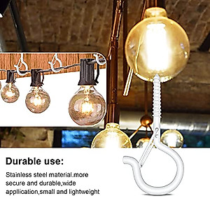 GIPTIME 32PCS Q Hanger Hooks,Ceiling Screw Hook Outdoor Lights Lights Hanger Hook Cabinet Ceiling Hanger Wall Mount Hook for New Year House Garage Party Easter LED Fairy Lights