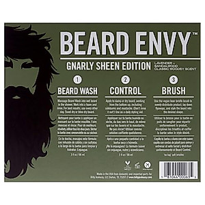 Billy Jealousy Original Beard Envy Facial Hair Refining Kit - with Beard Wash Beard Control and Boar Bristle Brush for Clean, Hydrated, Soft, Tamed Unruly Mane