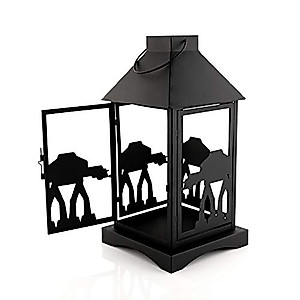 Star Wars Black Stamped Lantern | Imperial at-at Walker | 14 Inches Tall
