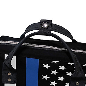DerlonKaje Large Capacity Baby Diaper Bag Thin Blue Line American Police Flag Durable Multi Function Travel Backpack