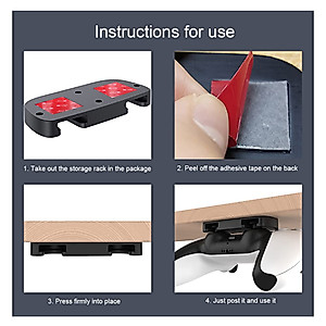 CKXIN Controller Table Stand for PS5 PS4 Controller Playstation 5 Playstation 4 Under Desk Mount Controller Holder Table Organizer and Desk Management (2-Pack) Black