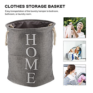 Abaodam 1pc Storage Hamper Space- Bedroom Container Rope Nursery Foldable Folding Handle Letter Washing Clothing Kids Cylinder Fabric Linen Bucket Saving Multipurpose Home with Bin