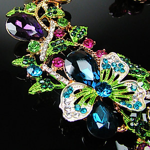 Yuhuan Women Costume jewelry Crystal Statement Necklace and Earrings Sets Chunky Jewelry Set (Style1)